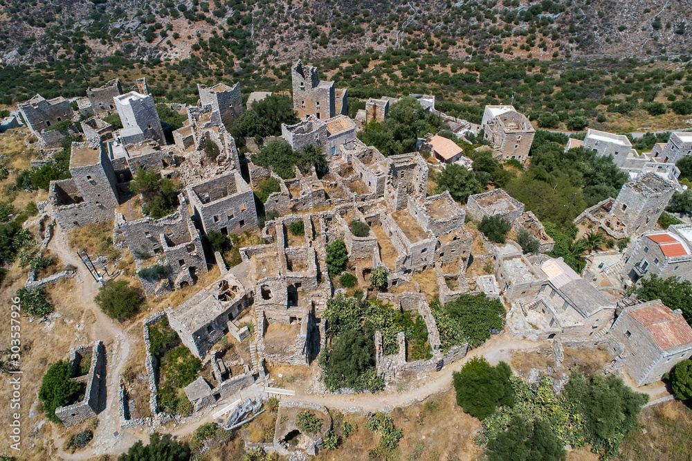 Vathia the impressive traditional village of Mani with the ...