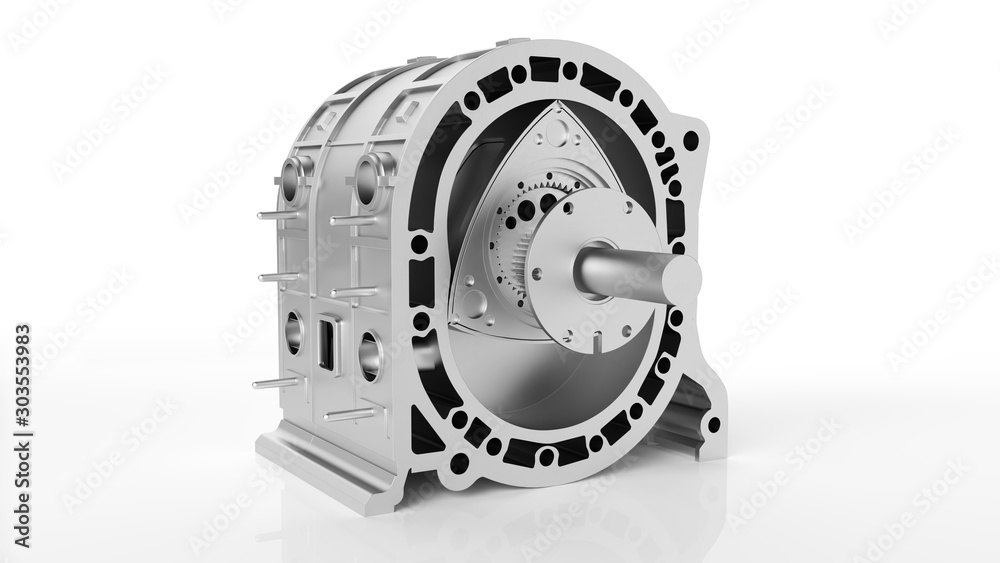 Wankel engine cross section on white background Stock Illustration ...