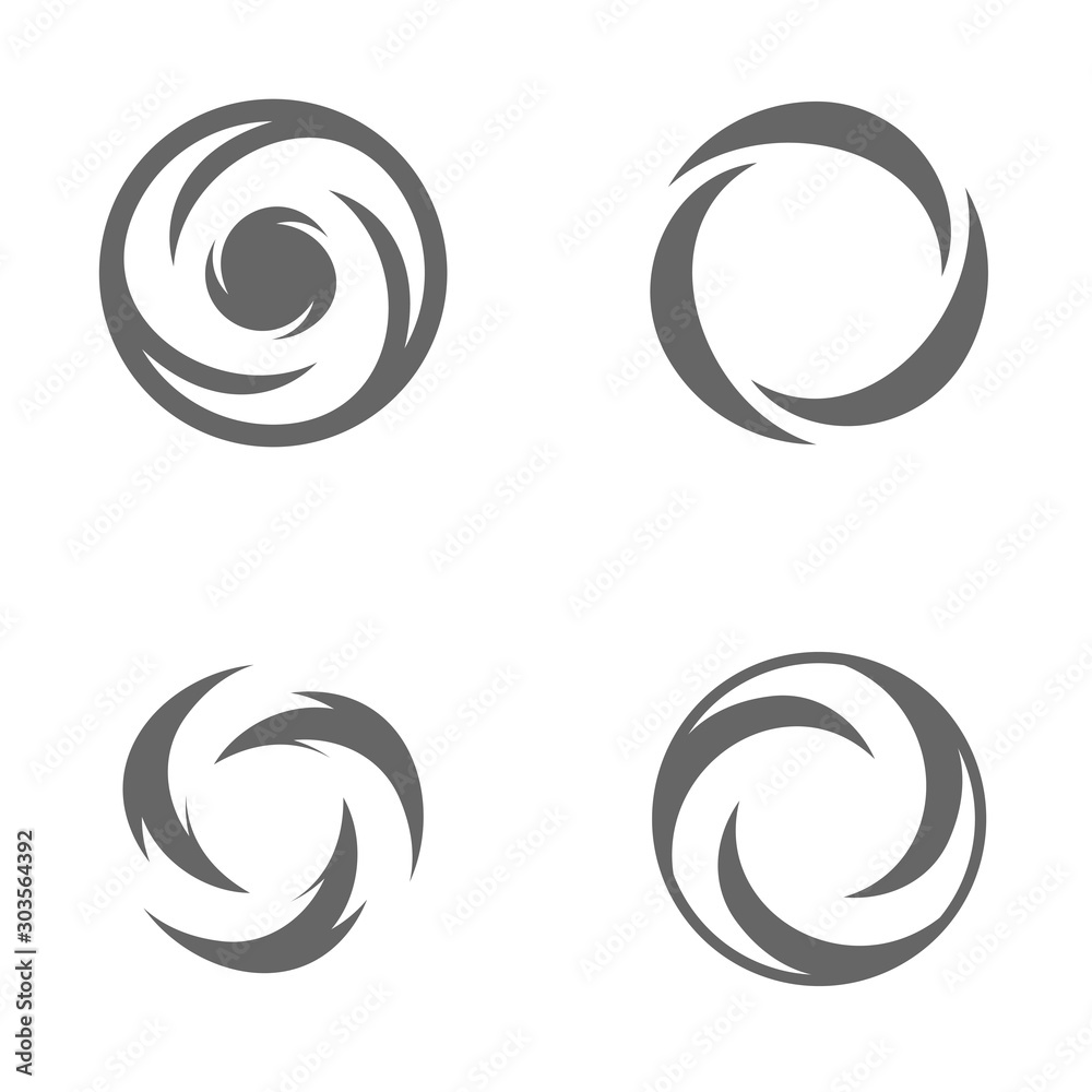 Set of Turbine Circle Logo Design Concept Vector. Vortex Logo Template ...