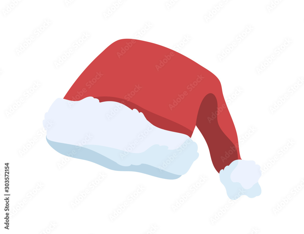 Santa claus cap flat vector illustration Stock Vector | Adobe Stock