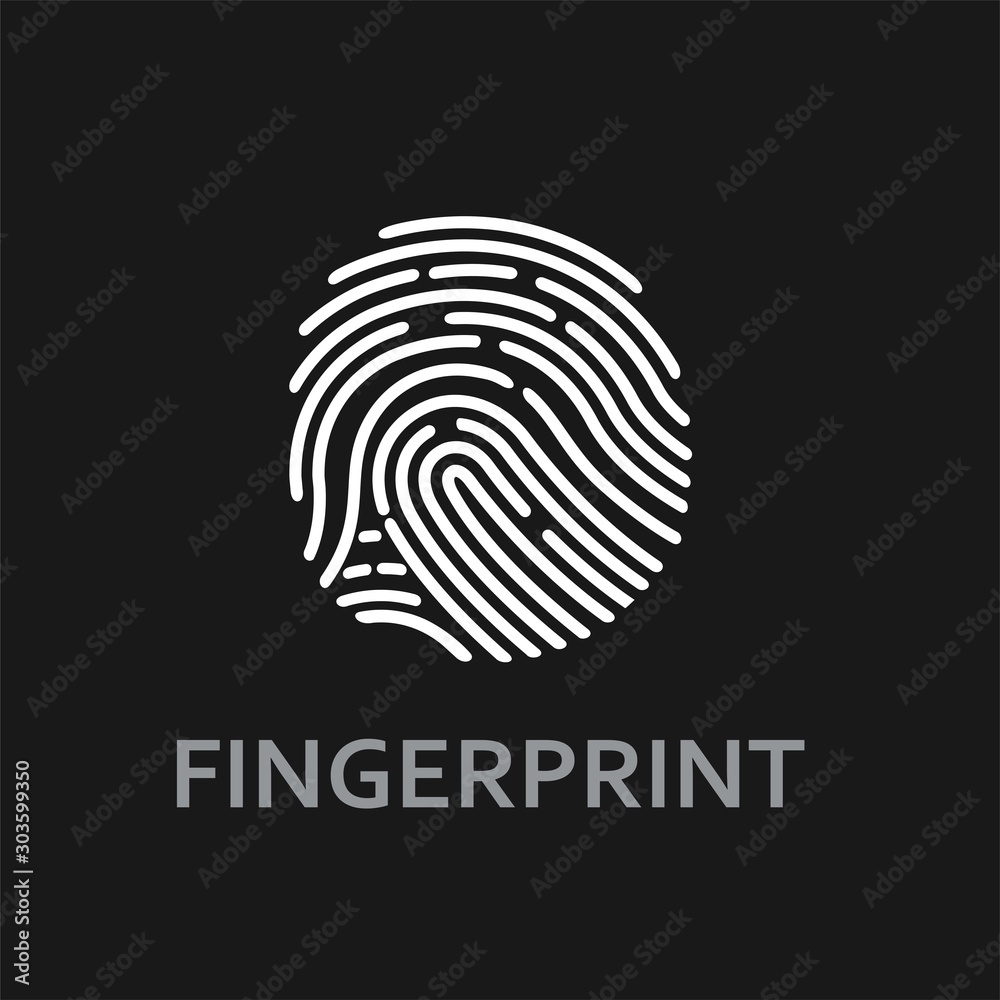 fingerprint logo. vector icon design template Stock Vector | Adobe Stock