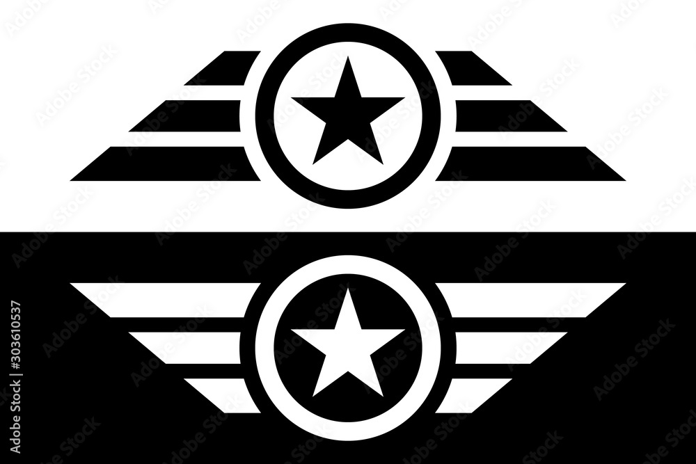 Star with Wings Abstract Logo. Design Elements Stock Vector | Adobe Stock