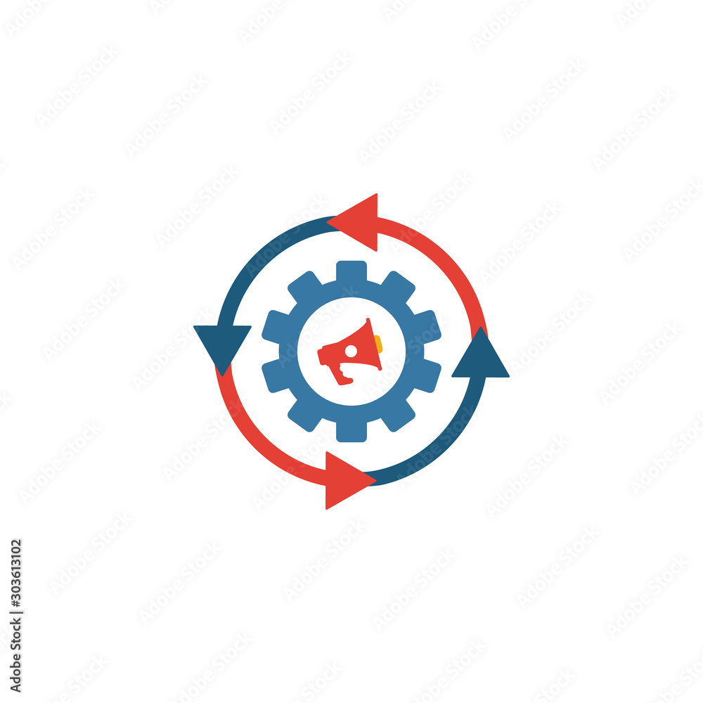 Vetor de Marketing Automation icon. Simple flat element from content ...