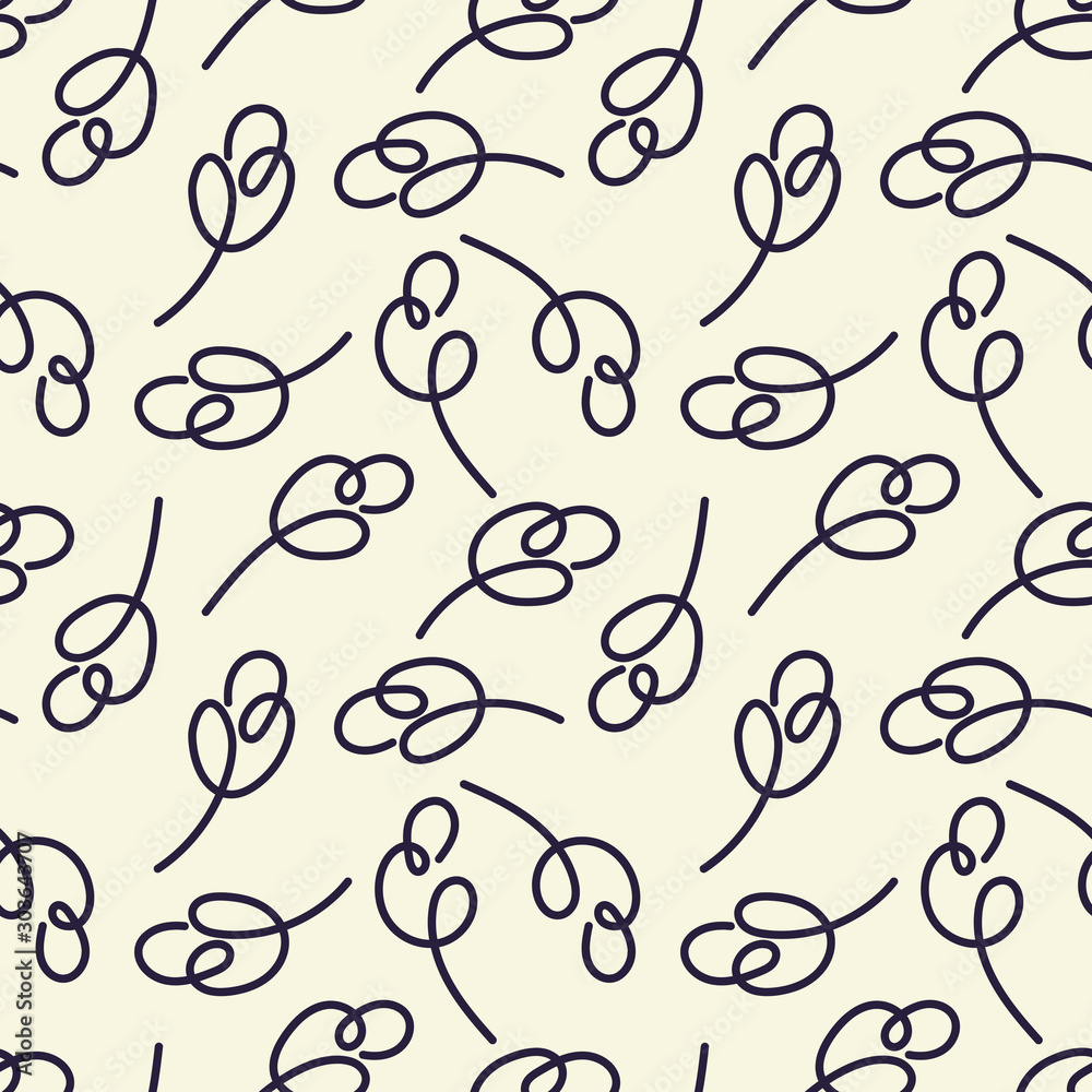 Vetor de Drawing continuous Oak lines of leaves with simple lines ...