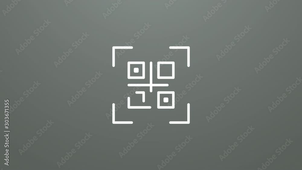 4k animation of QR code icon. Particles animate symbol in composition ...