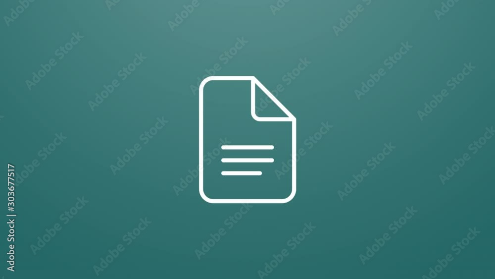 4k animation of document icon. Particles animate symbol in composition ...