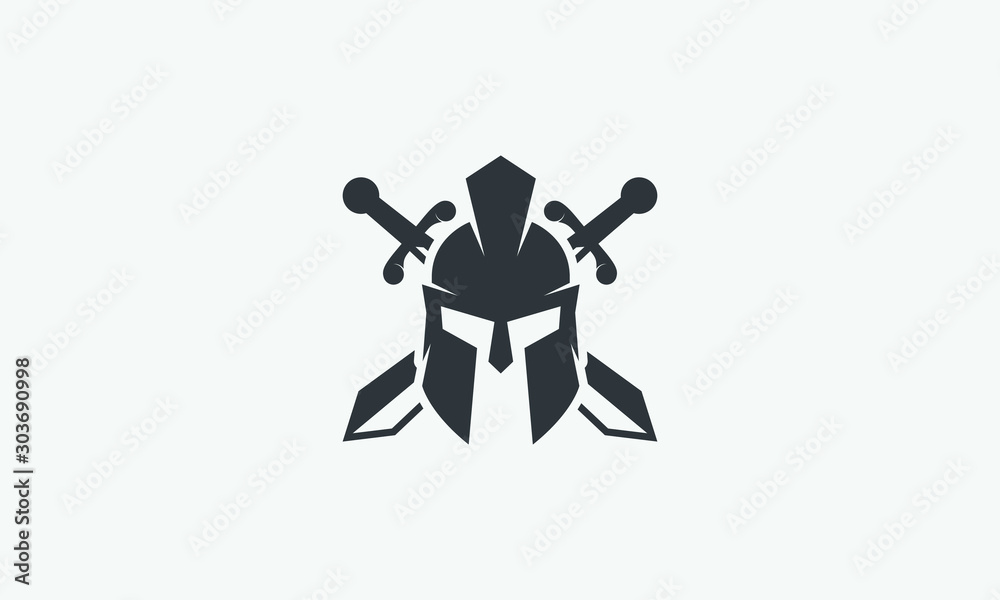 Wreath, swords and helmet of the Spartan warrior symbol, emblem ... Wreath, swords and helmet of the Spartan warrior symbol, emblem ...