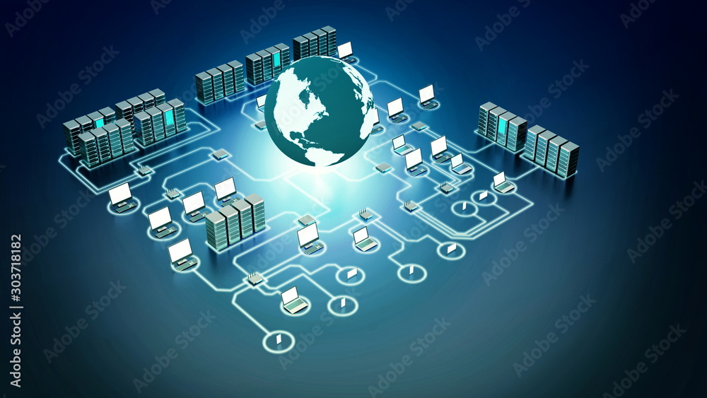 Internet Computer Network Concept Stock Illustration | Adobe Stock