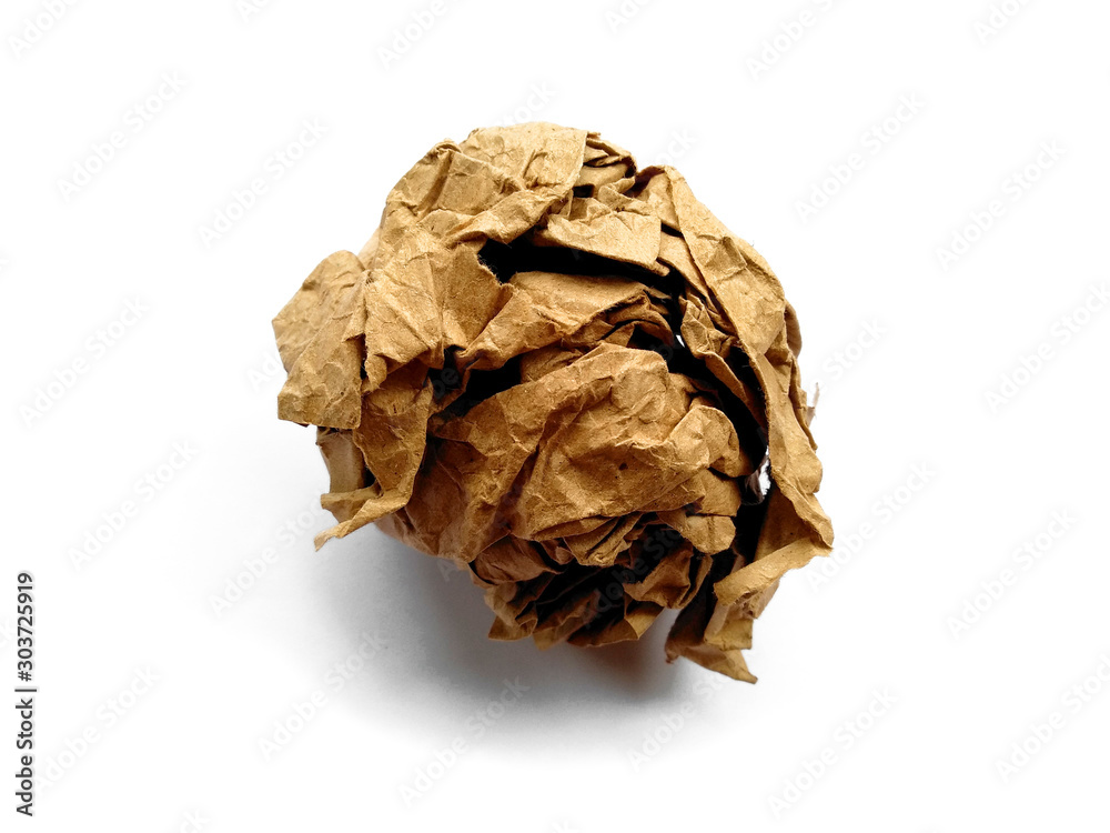 Crumpled paper ball isolated on white background. Crumpled paper ...