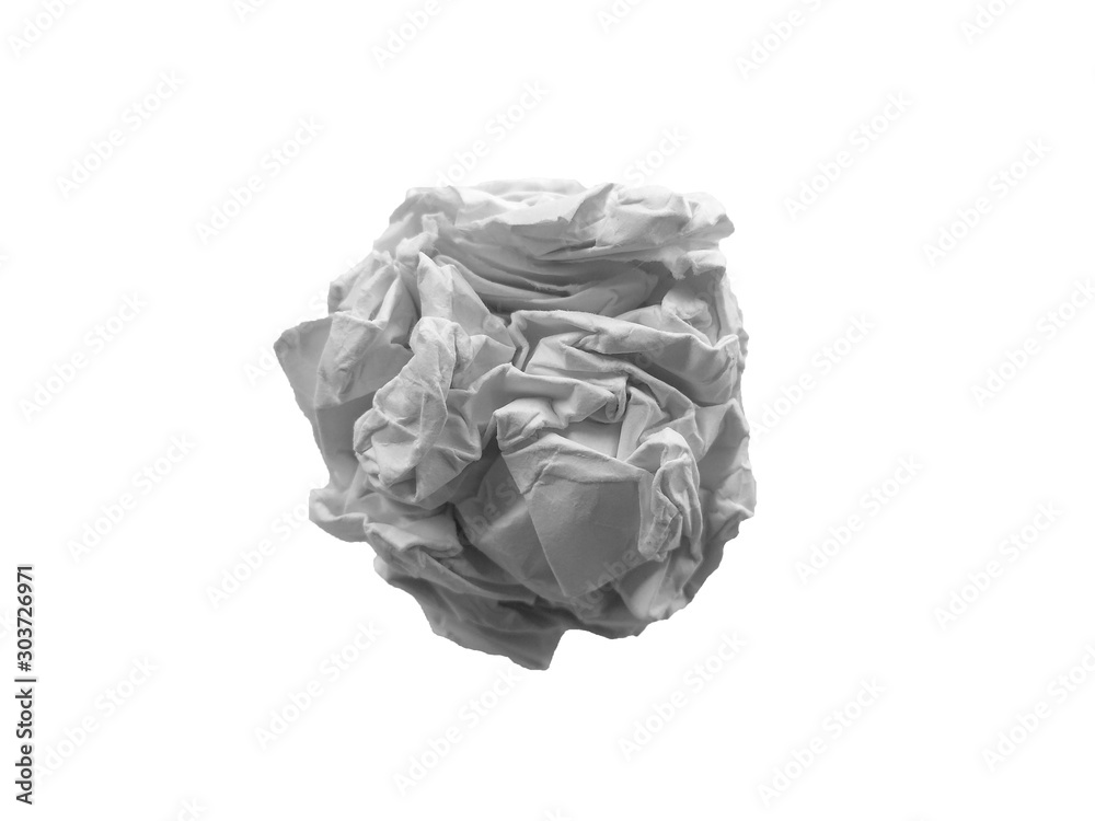 Crumpled paper ball isolated on white background. Crumpled paper ...