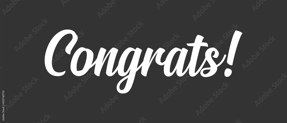 Congrats lettering. Handwritten modern calligraphy. Vector illustrated ...