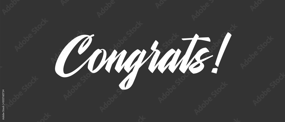 Congrats lettering. Handwritten modern calligraphy. Vector illustrated ...