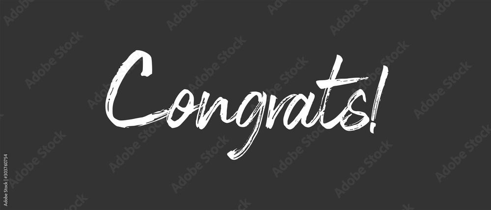 Congrats lettering. Handwritten modern calligraphy. Vector illustrated ...