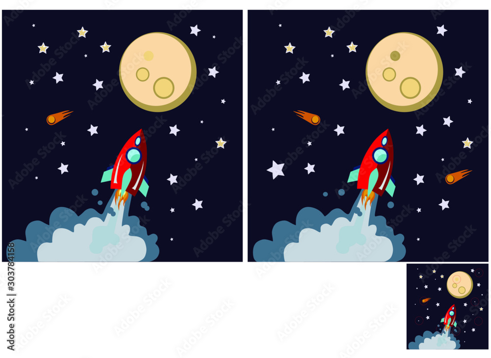 Children's puzzles, find 10 differences. Educational game for children ...