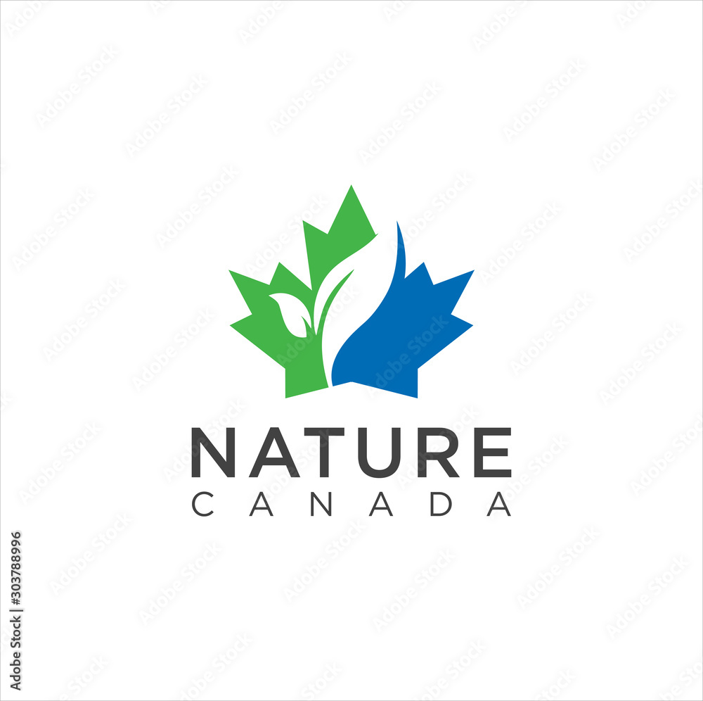 Maple leaf logo. Vector leaves of maple trees, a symbol of Canada ...