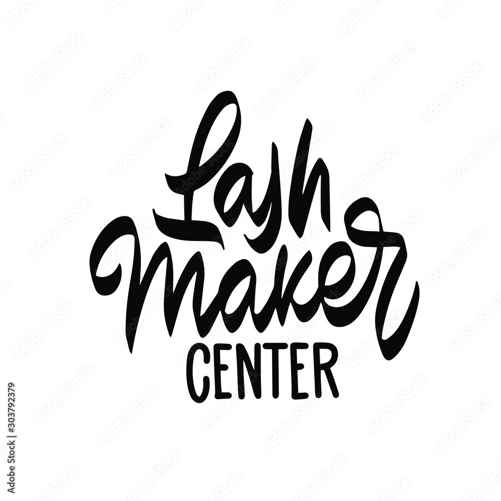 Logo Lash Maker Center Lettering. Logo template for beauty salon ...
