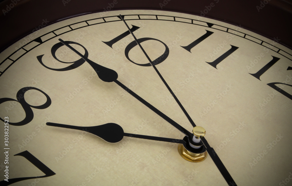 Time passing concept, old vintage clock face Stock Photo | Adobe Stock