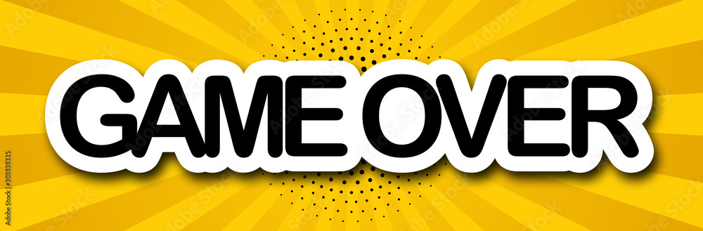game over label in colored background Stock Photo | Adobe Stock