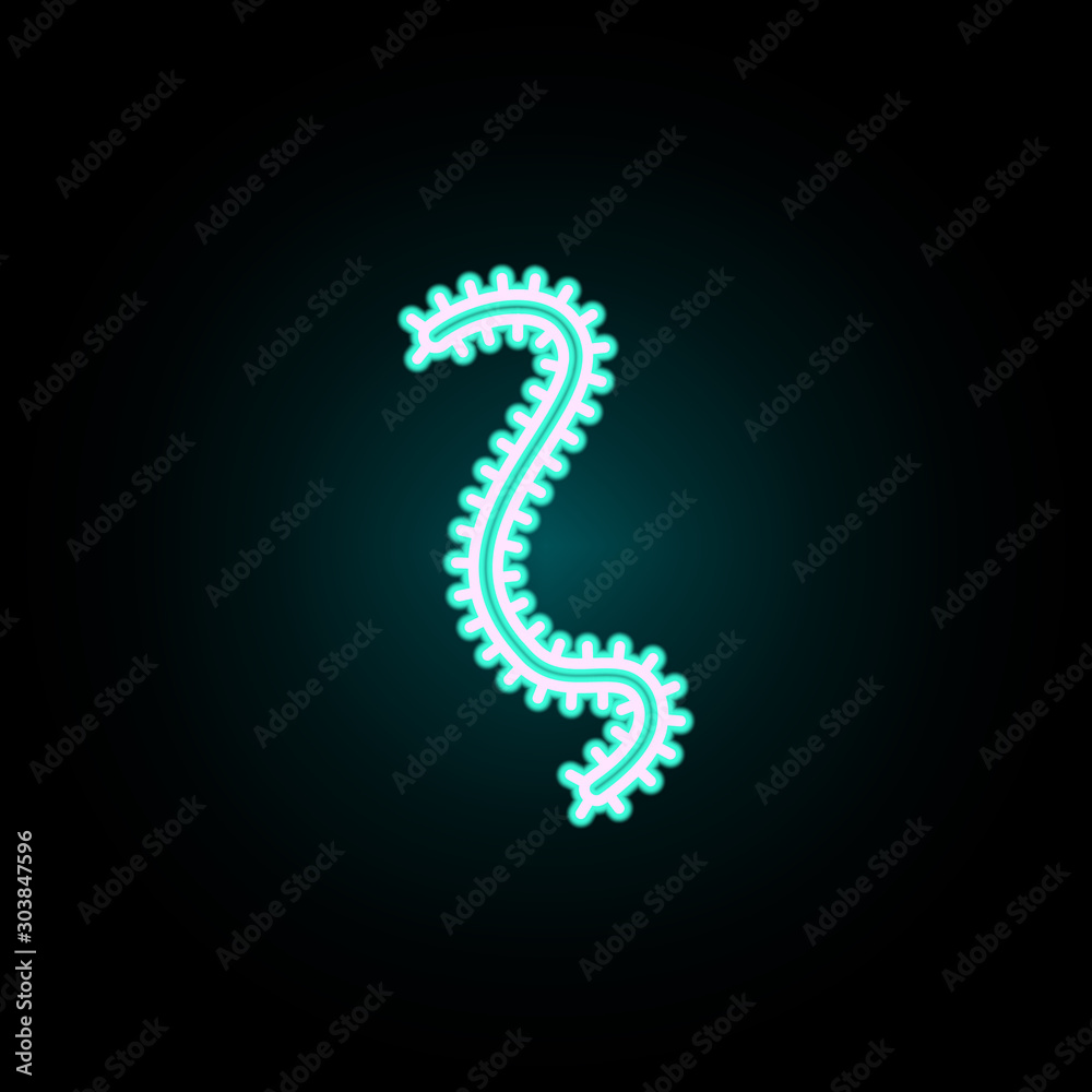 Microbe neon icon. Simple thin line, outline vector of bacteria icons ...
