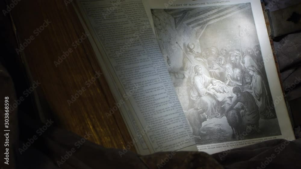 A Luke 2, traditional New Testament Mary & Jesus Christ Bethlehem birth ...