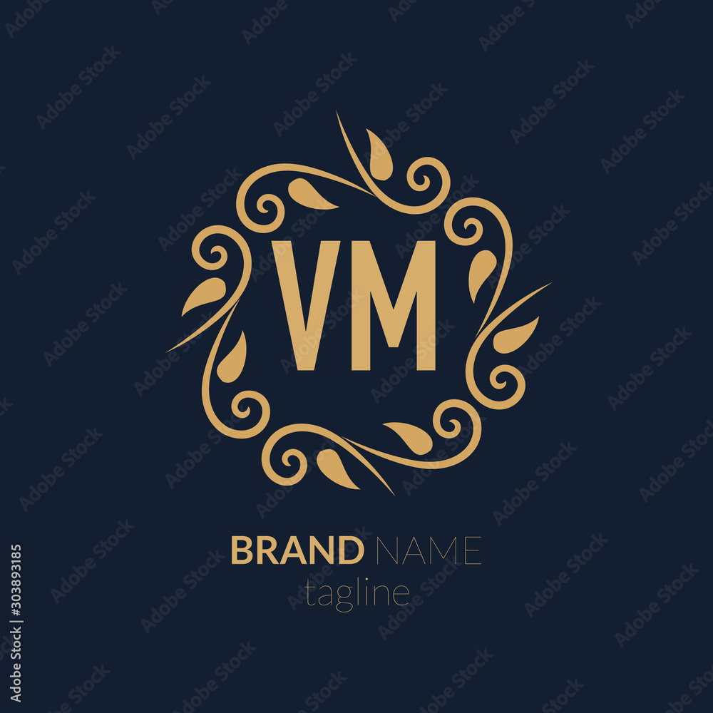 Initial Letter vm Creative Elegant Logo Template for Beauty, Fashion ...