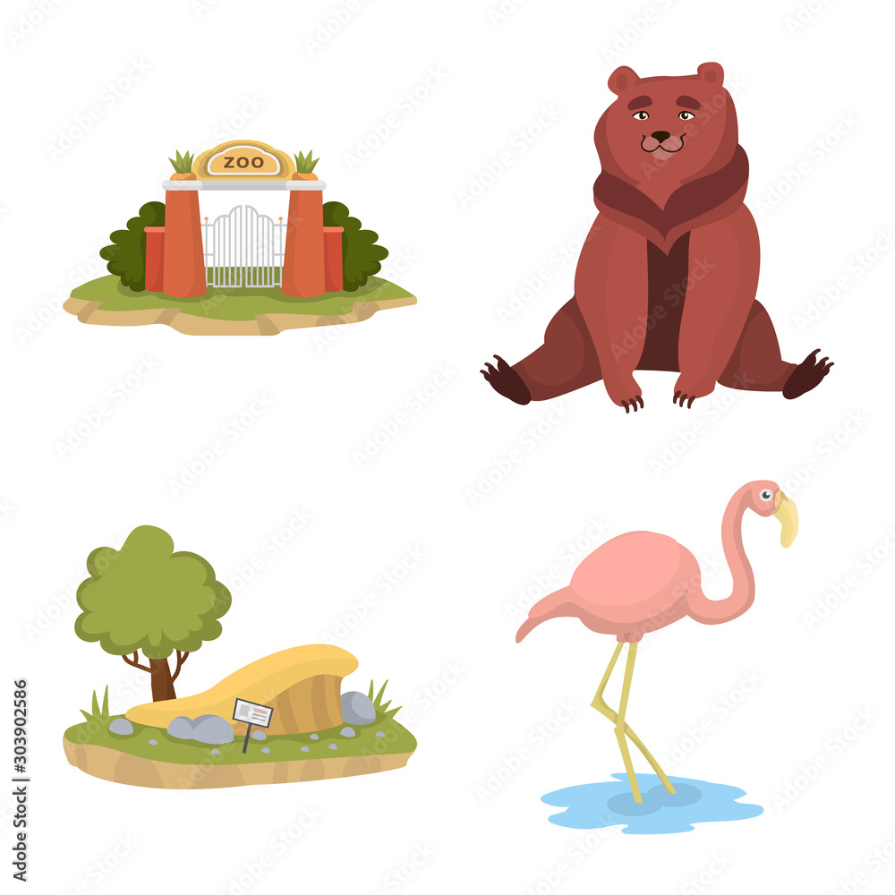 Vector design of zoo and park logo. Collection of zoo and animal stock ...