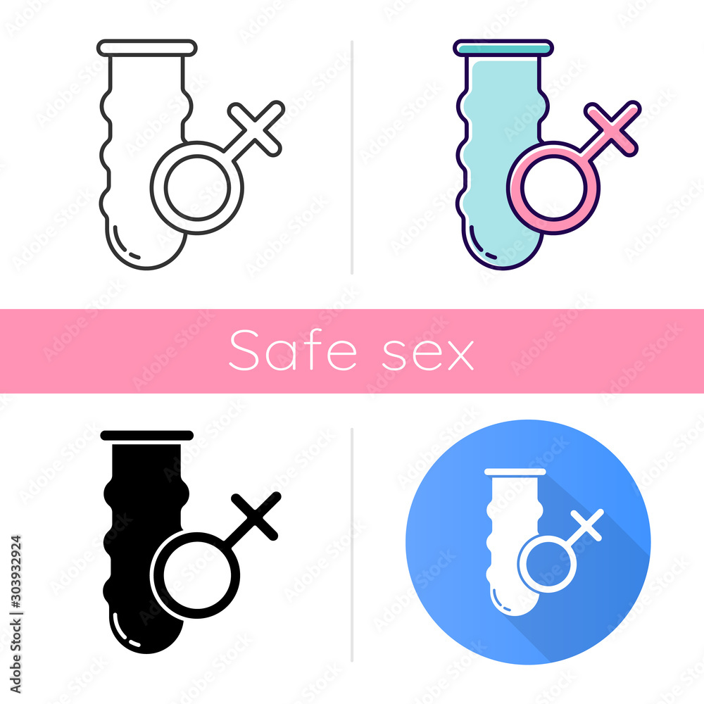 Female Condom Icon Latex Contraceptive Product Preservative Option