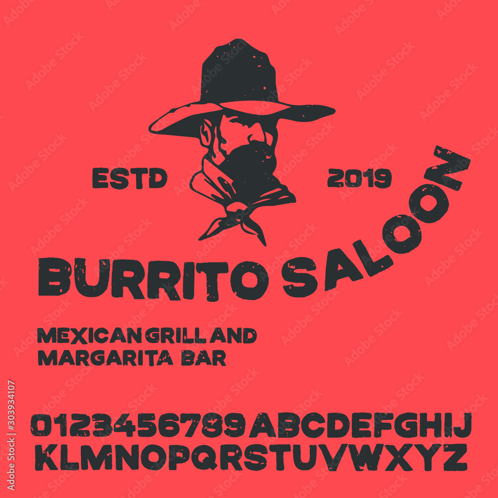 Hand drawn vintage retro font. Outdoor advertising of American ...