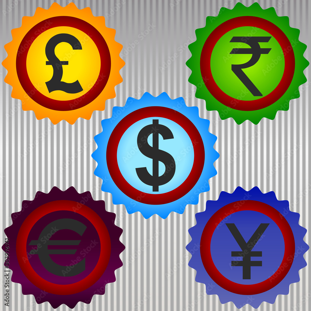 International Currency Symbols Vector. Stock Vector | Adobe Stock