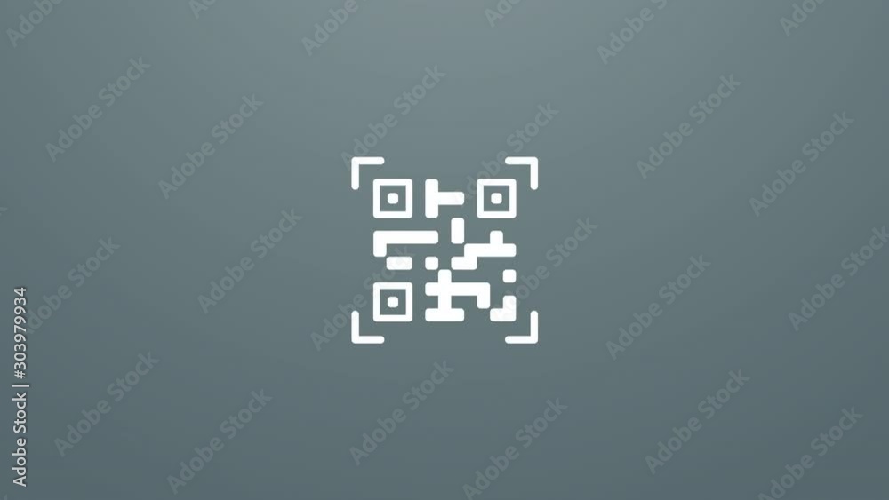 4k animation of QR code icon. Particles animate symbol in composition ...