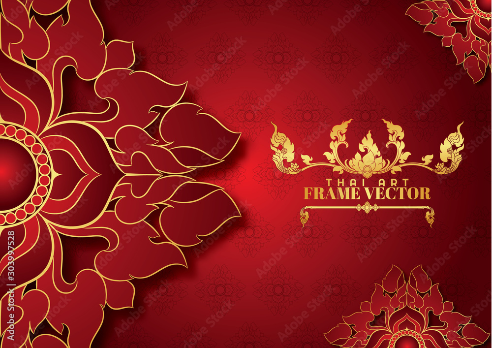 Thai art element design,Thai art vector, Vintage background. Stock Vector | Adobe Stock