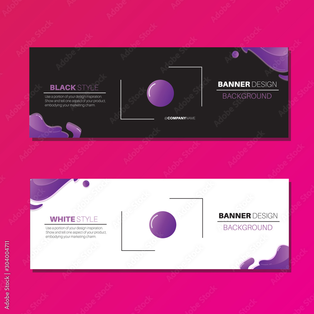 Set of vector banner background design - liquid black Stock Vector ...