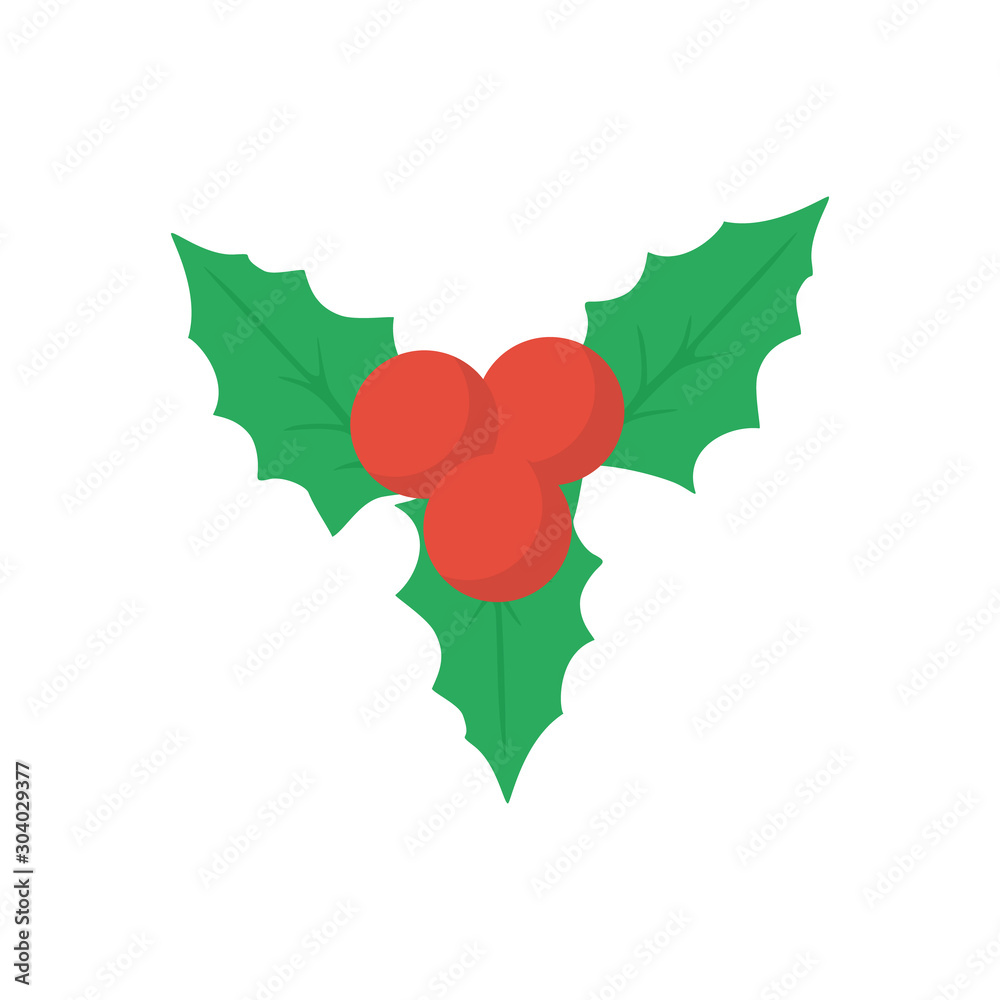 holly icon in flat style isolated vector illustration on white ...