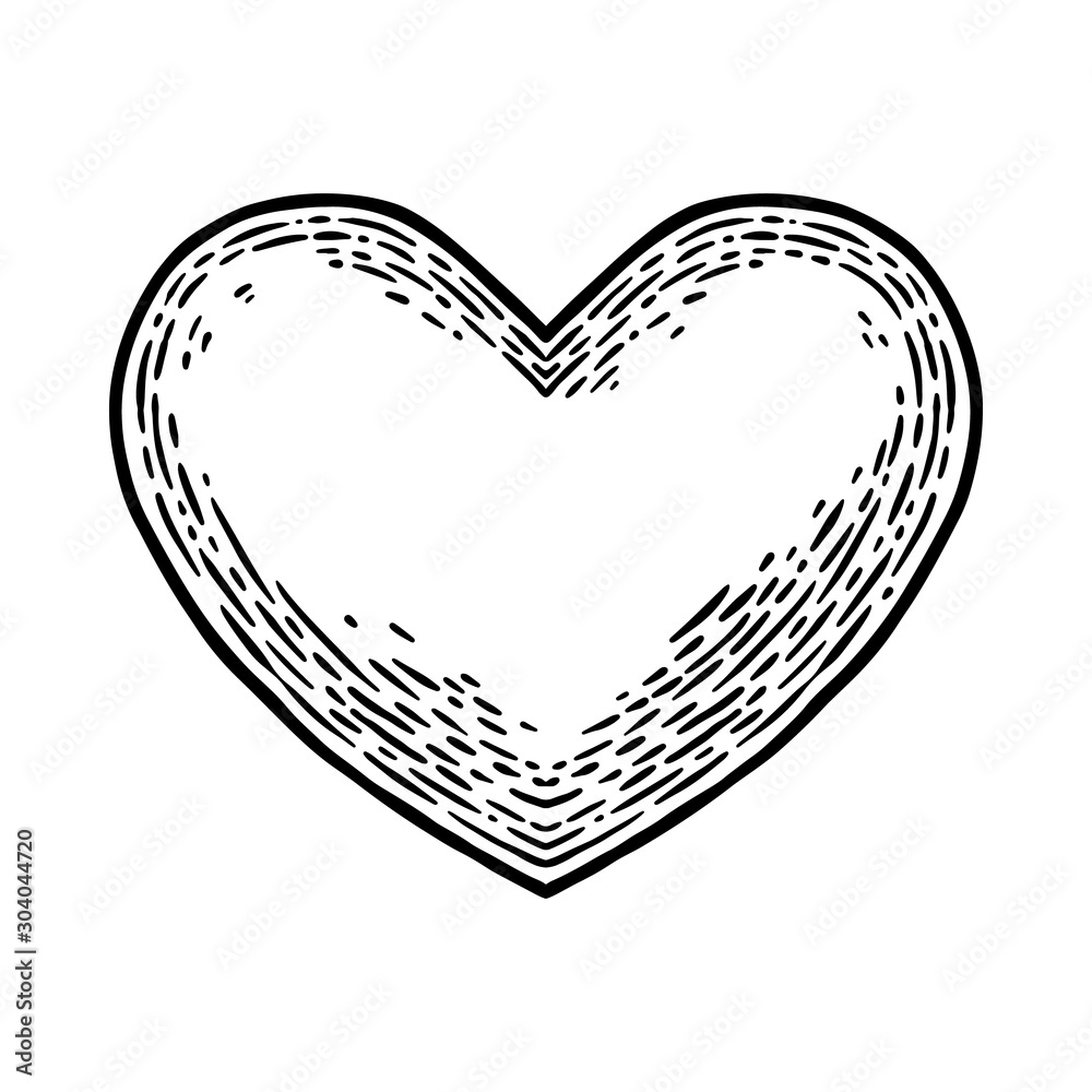 Vintage retro heart isolated vector illustration on a white background ...