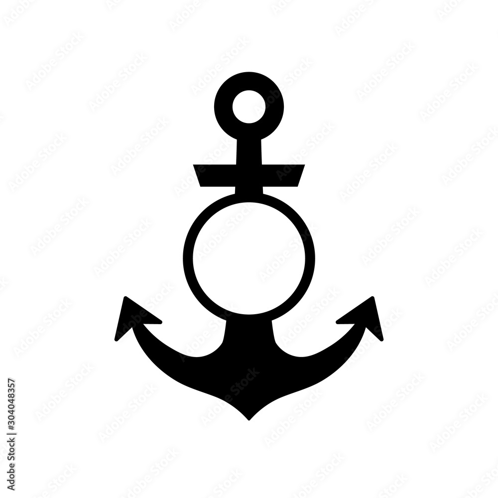 Anchor monogram circle icon. Clipart image isolated on white background ...