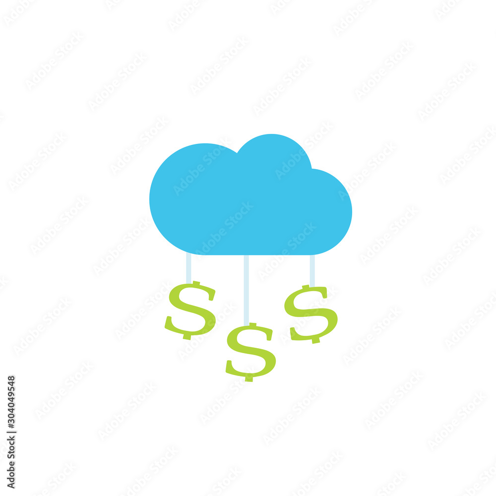 Cost cloud concept icon. Clipart image isolated on white background ...