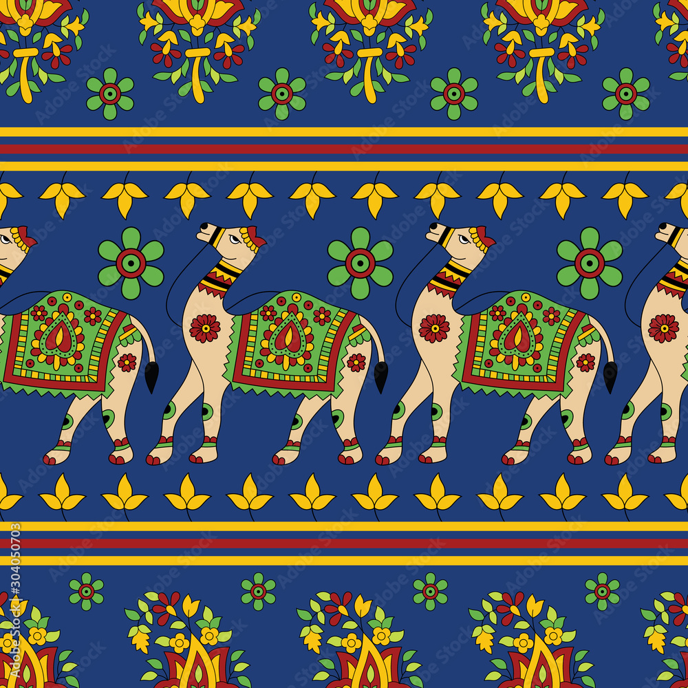 Indian traditional kalamkari vector paisley Stock Vector | Adobe Stock