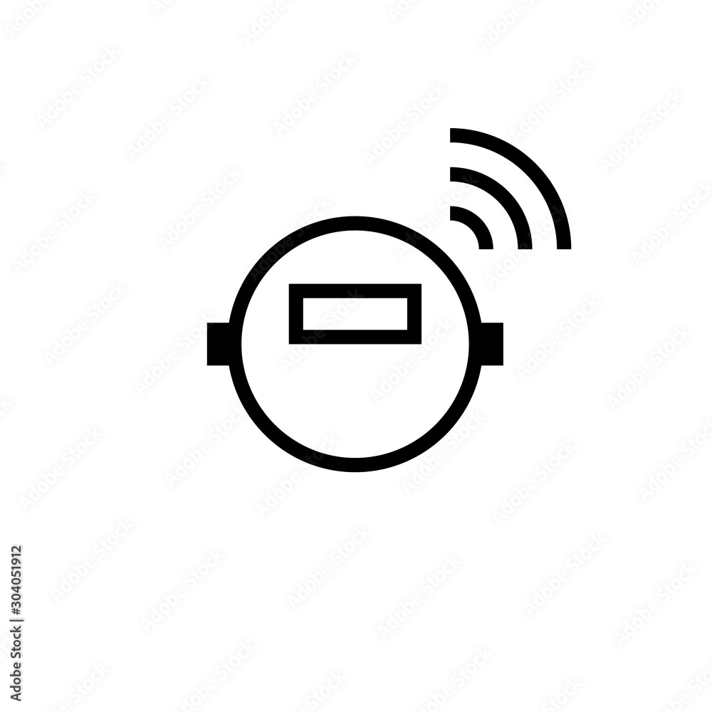 Smart electric meter outline icon. Clipart image isolated on white ...