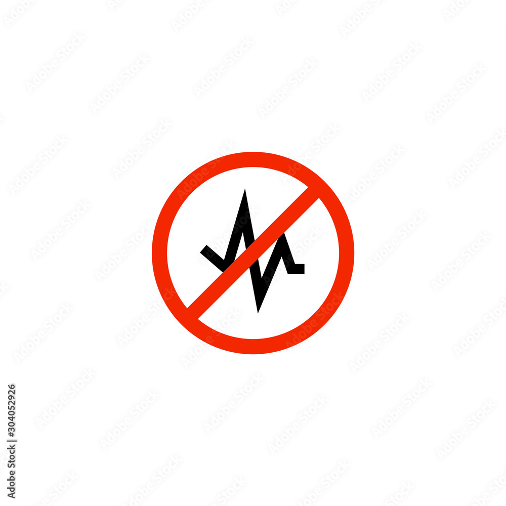 Noise Reduction stop sign icon. Clipart image isolated on white ...