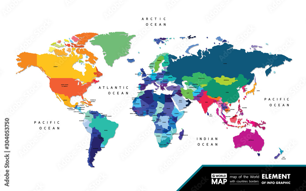 Grand world map graphic element vector illustration. Stock Vector ...