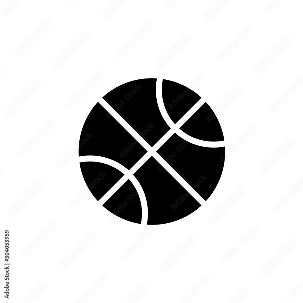 Basketball ball silhouette icon. Clipart image isolated on white ...