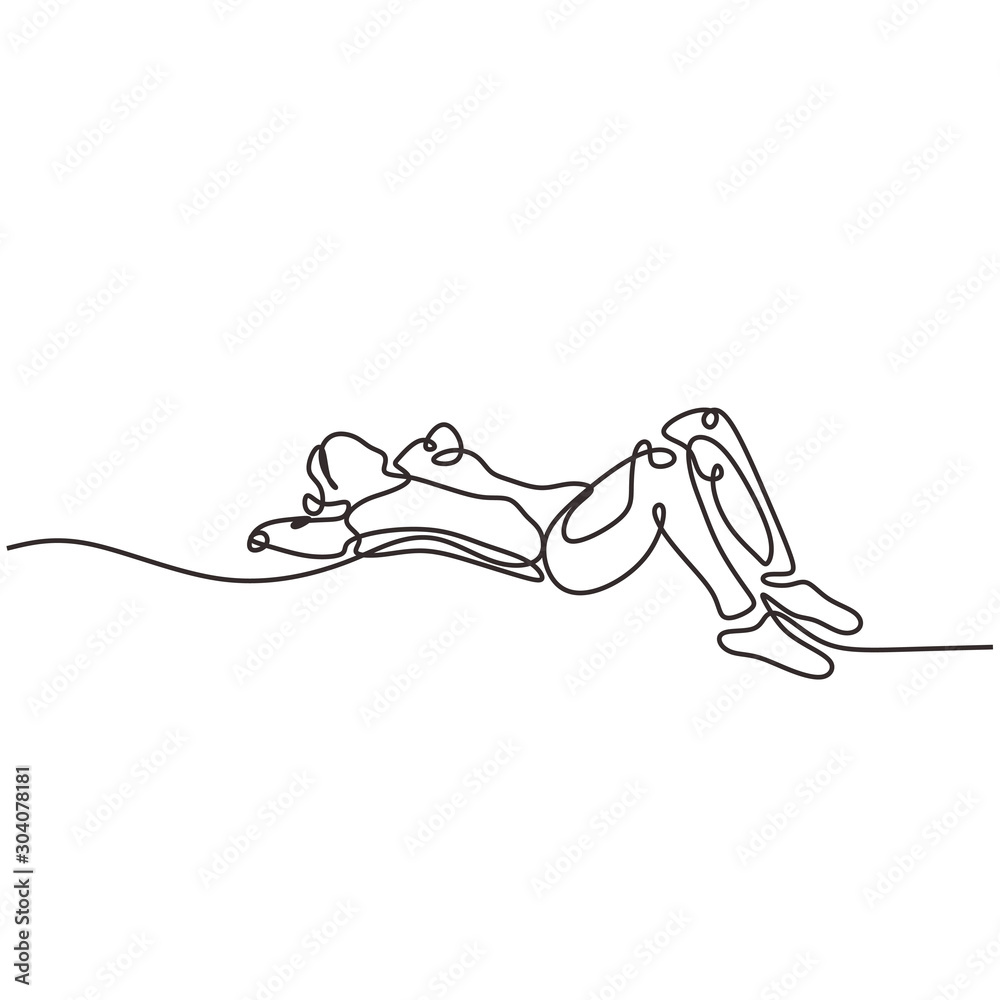 Continuous one line drawing of yoga girl. Vector illustration ...