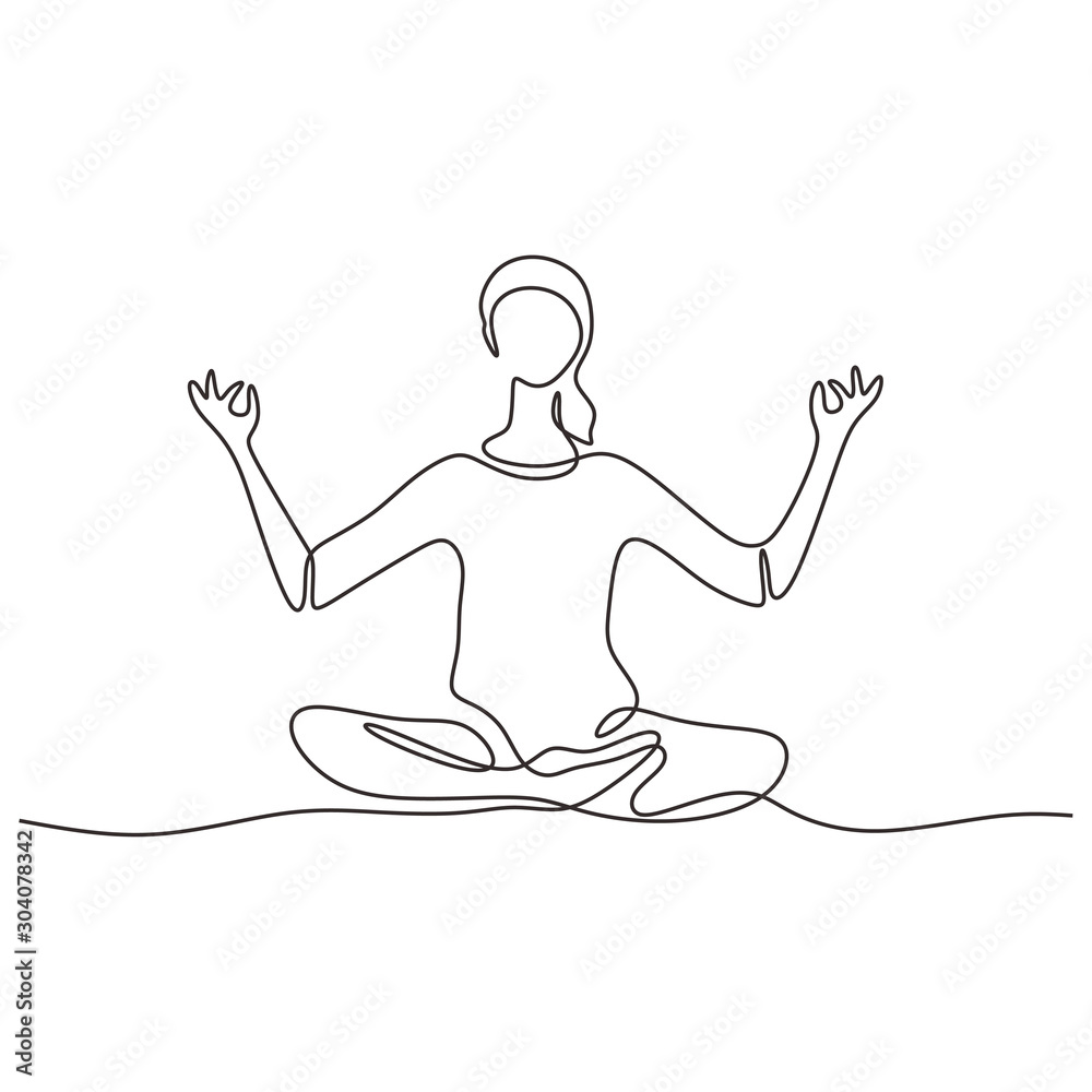Meditation Woman Drawing