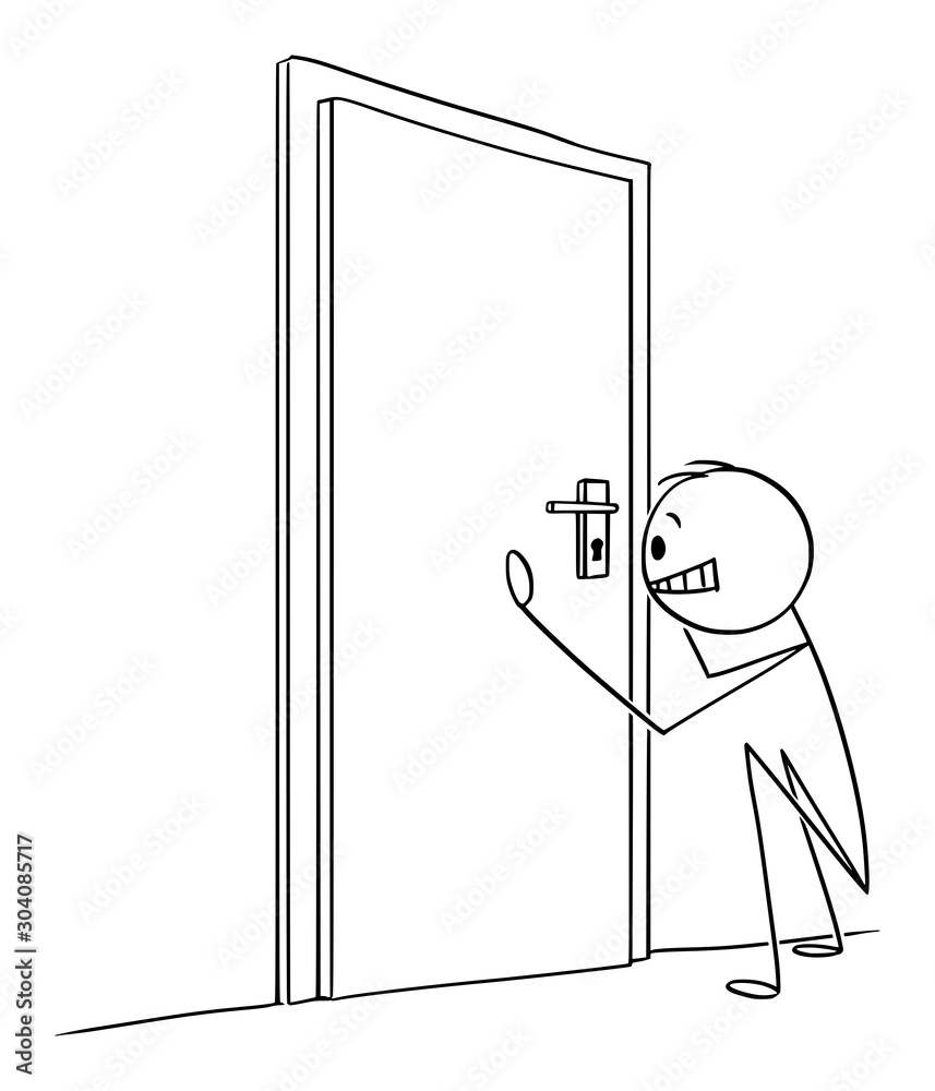 Vector cartoon stick figure drawing conceptual illustration of man or ...