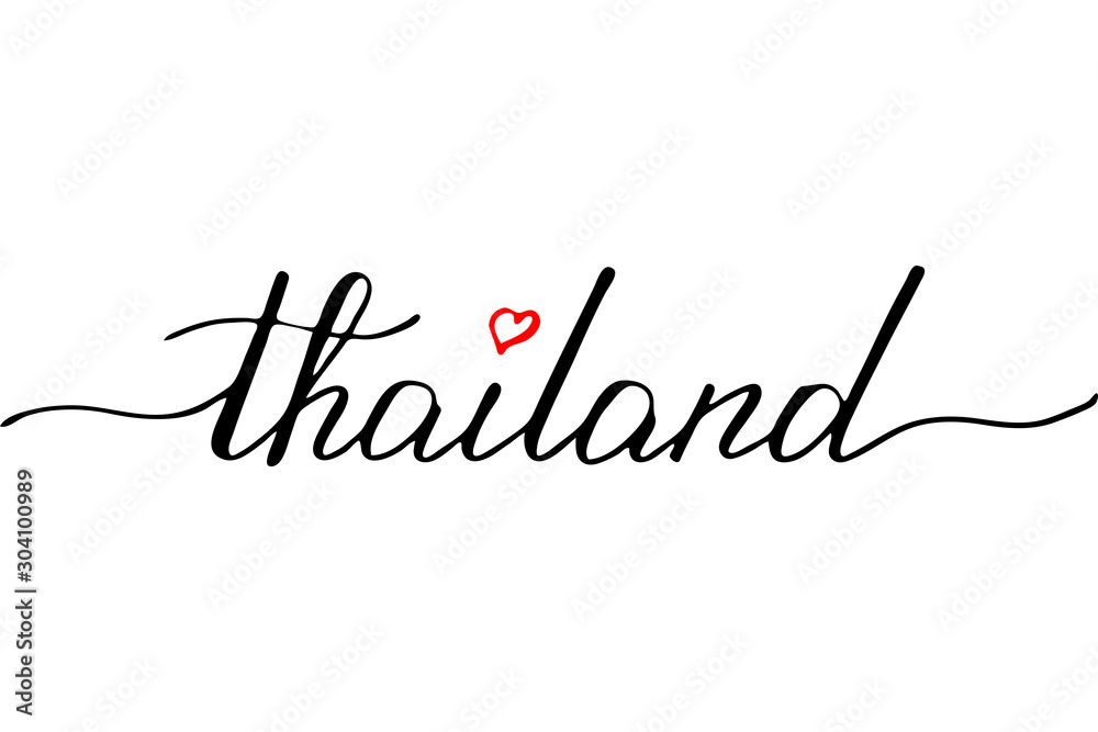 Thailand handwritten text vector Stock Vector | Adobe Stock
