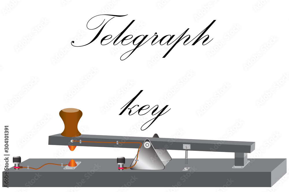 The principle of operation of a mechanical telegraph key on which there ...