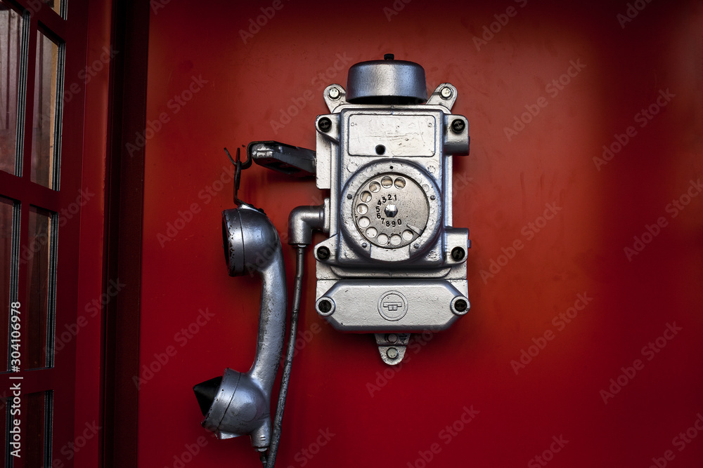 Street phone box. Old dirty and scratched telephone booth Stock Photo ...
