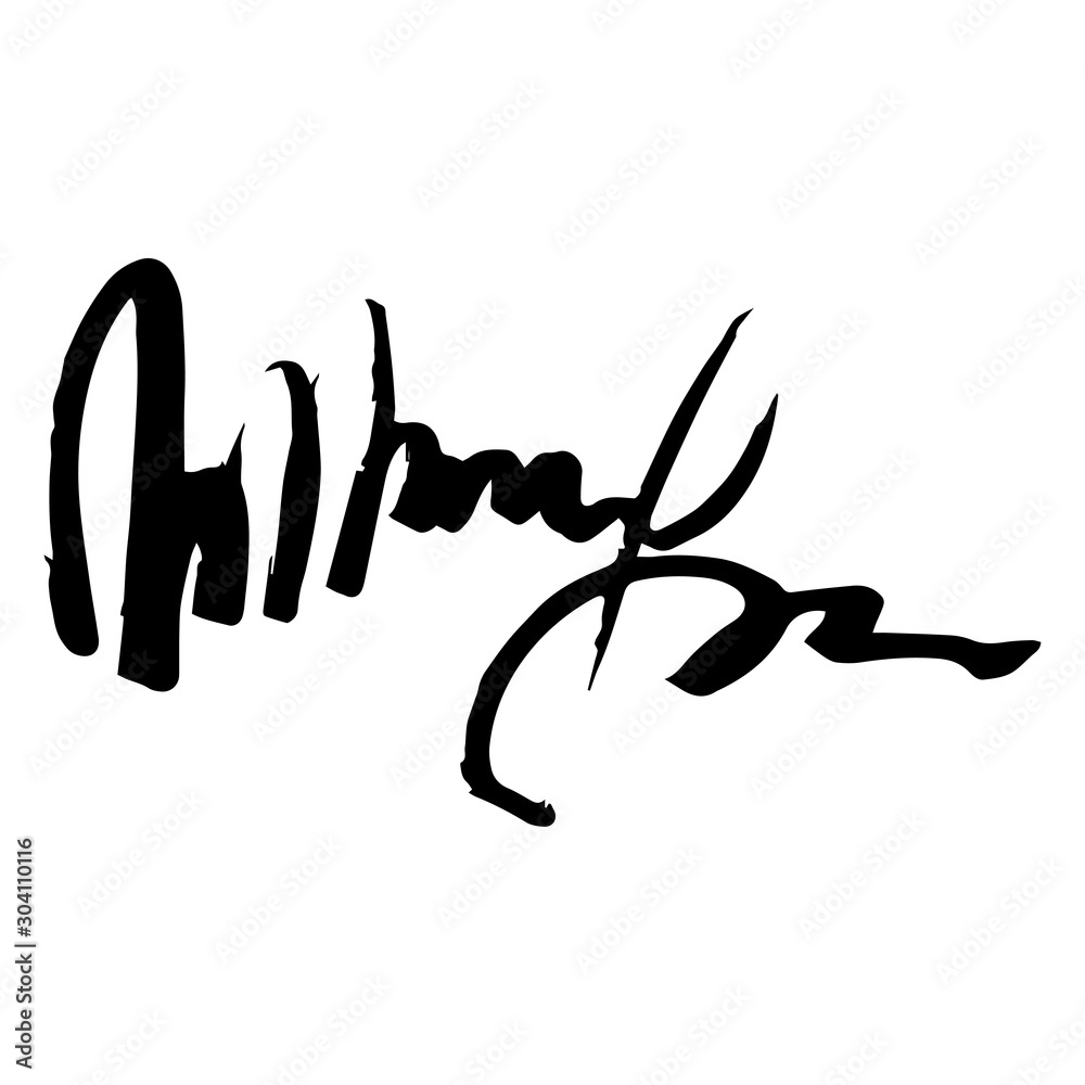 Unreadable Handwriting Font Signature Text On White Background Stock Vector Adobe Stock