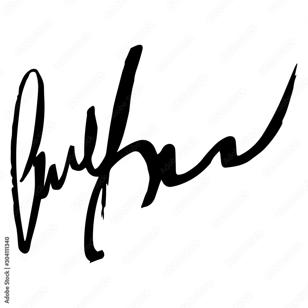 Unreadable handwriting font signature text on white background Stock ...