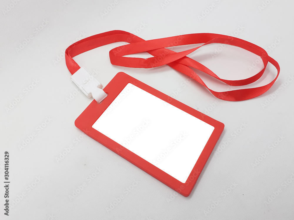 Red Colorful Modern Elegant Working Employee ID Identification Hanging ...